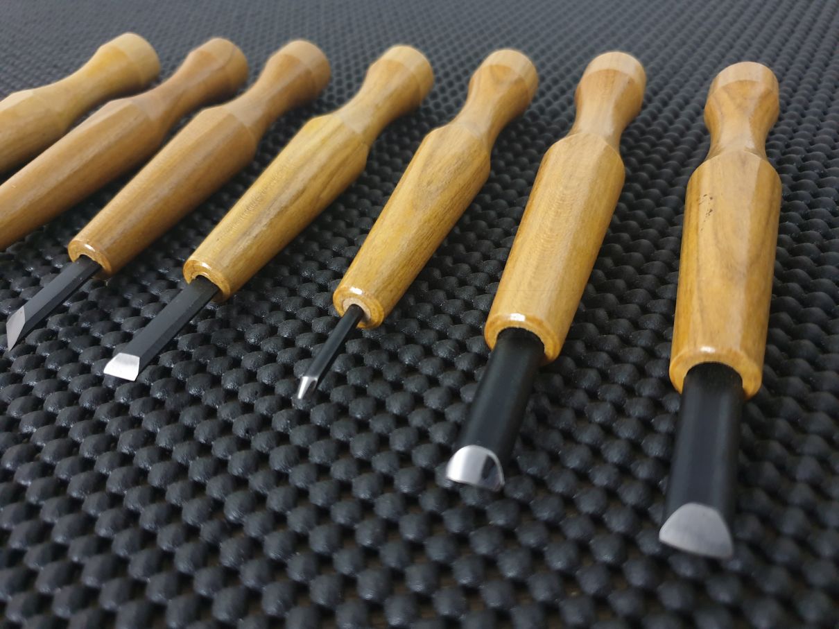 Mikisyo Japanese Carving Chisels | PG-7 Power Grip Set (7 Pieces ...