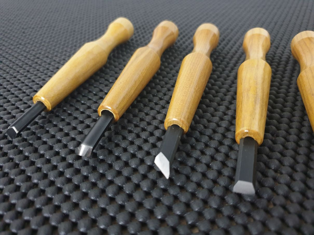 Mikisyo Japanese Carving Chisels | PG-7 Power Grip Set (7 Pieces ...