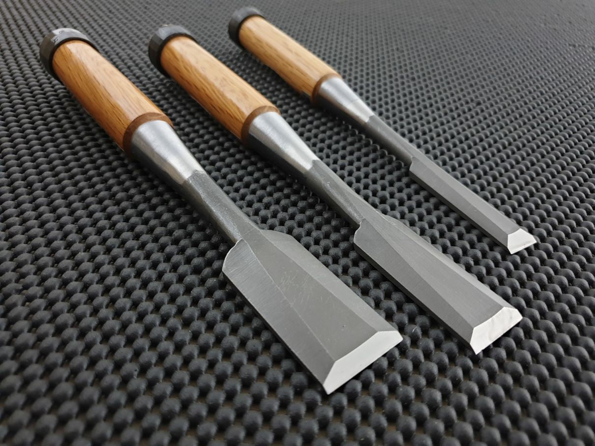 Kanetomo SFS Oire Nomi | 3 Piece Japanese Chisel Set (w/ Timber Box ...